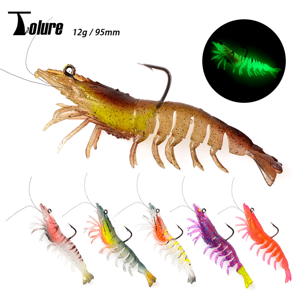 TL Soft Lifelike Shrimp Baits 1PC Plastic Lures Simulation Prawn Lure ...
