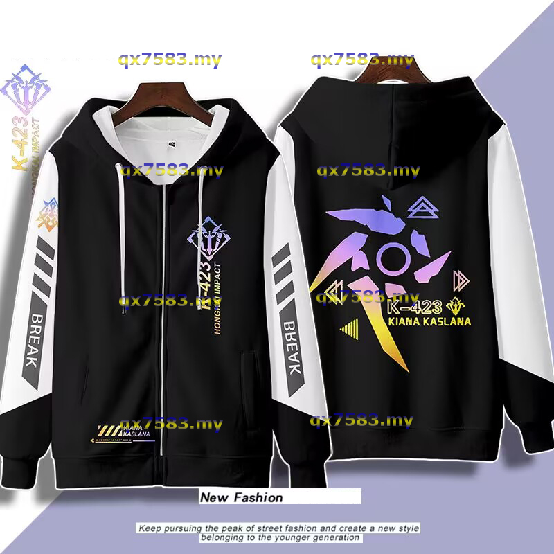 New Anime Honkai Impact 3 Kiana Kaslana Hoodie Japanese Men's Fashion ...