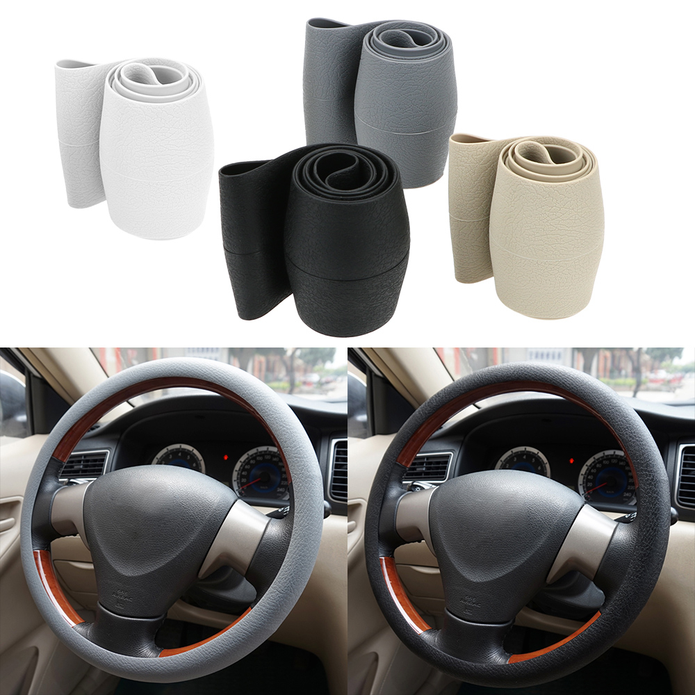 1Pc Silicone Leather Texture Elastic Anti Slip Car Steering Wheel Cover(36cm-39cm diameter ...