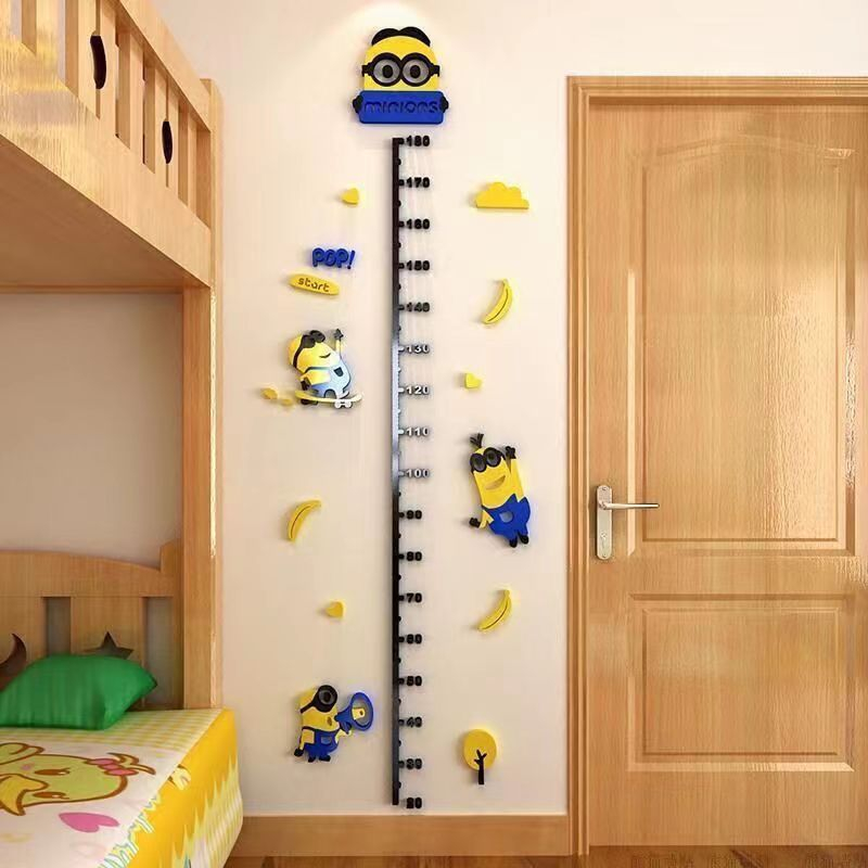 [DAORUI] Cartoon Height Measurement Sticker Minions Snoopy Acrylic 3D ...