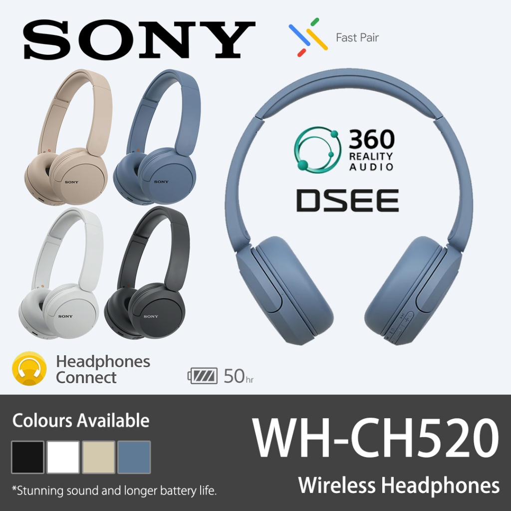 Sony WH-CH520 TWS Wireless Bluetooth Headphones Bluetooth Earphones ...