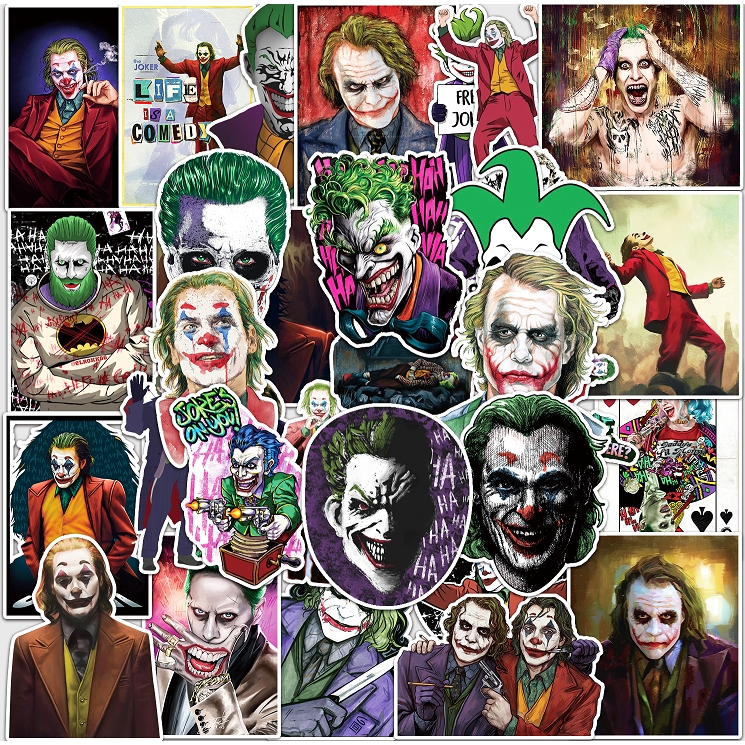 50 Piece Funny DC Hero The Joker Stickers Waterproof DIY For Phones ...