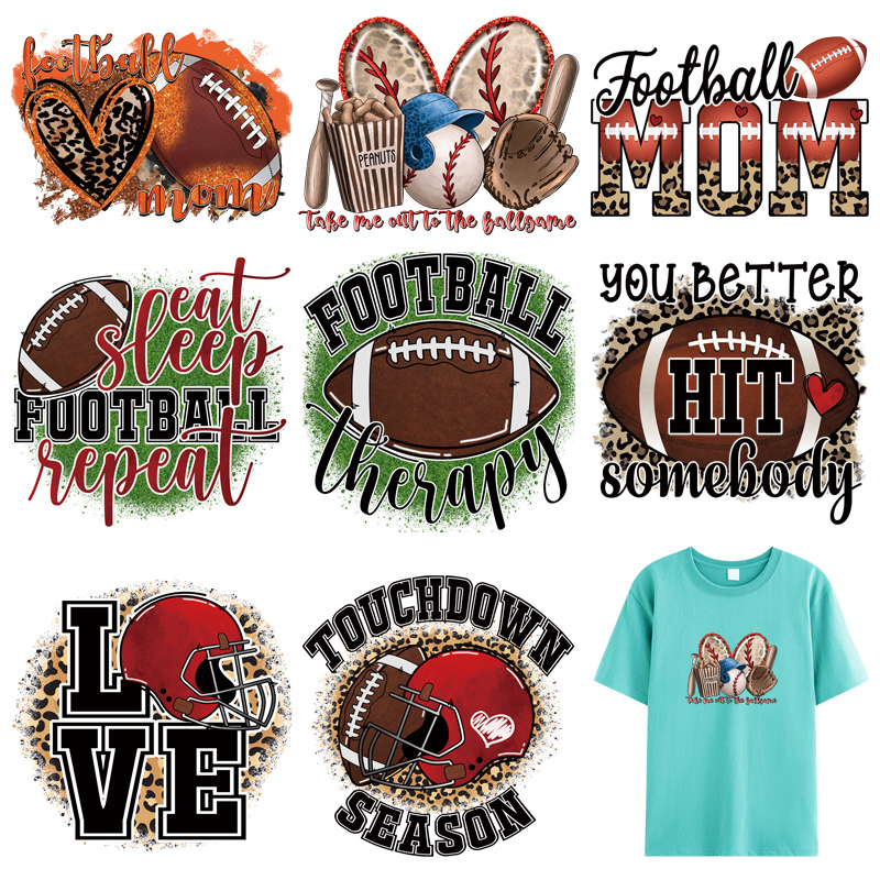 Football Heat Transfer For Sports T-Shirt Parches Ropa Hoodies Diy Heat ...