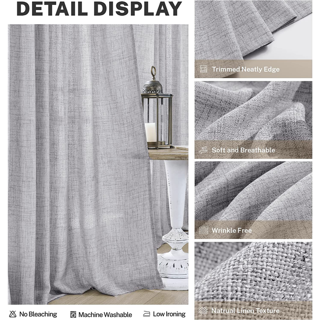 Modern Linen Curtain for Living Room Bedroom cotton linen curtains ...