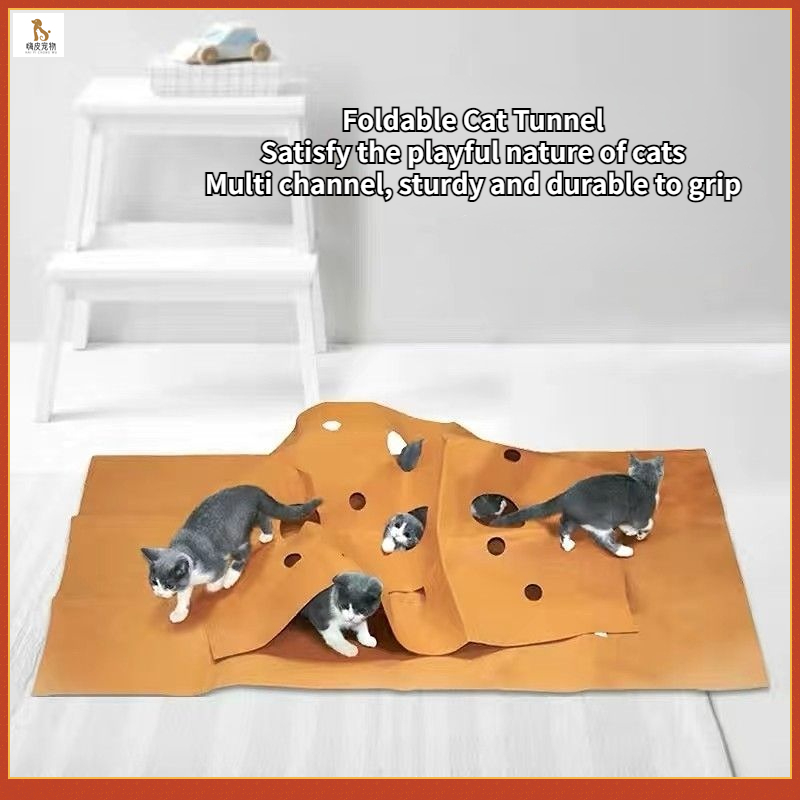 Cat Tunnel Cat Labyrinth Pet Play Mat Cat Agility Training Mat Cat Toy Foldable Cat Labyrinth ...