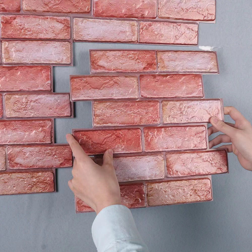3D Stereo Wall Stickers Self-adhesive Wallpaper Brick Pattern Creative ...