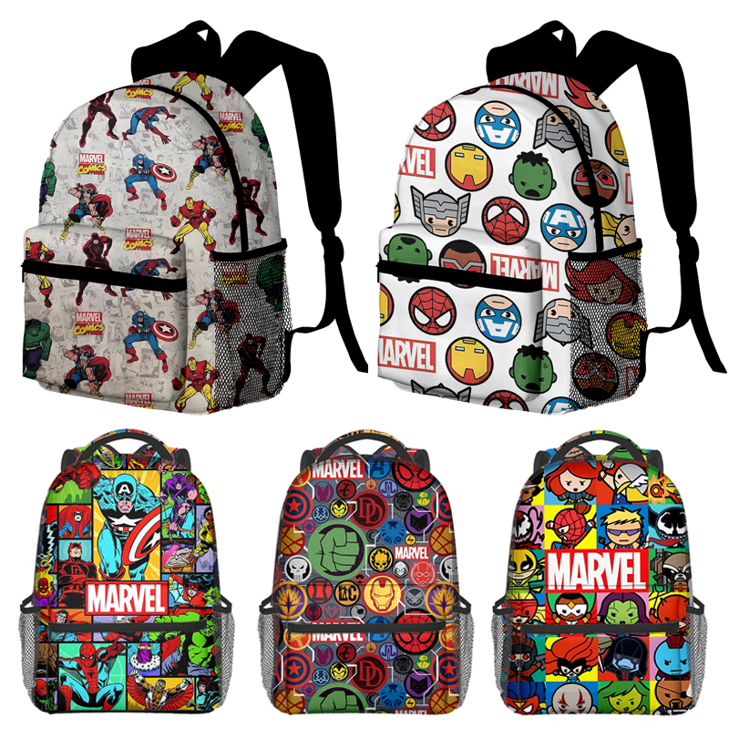 Marvel Cartoon Student Schoolbag Large Capacity Kids Backpack Spider ...