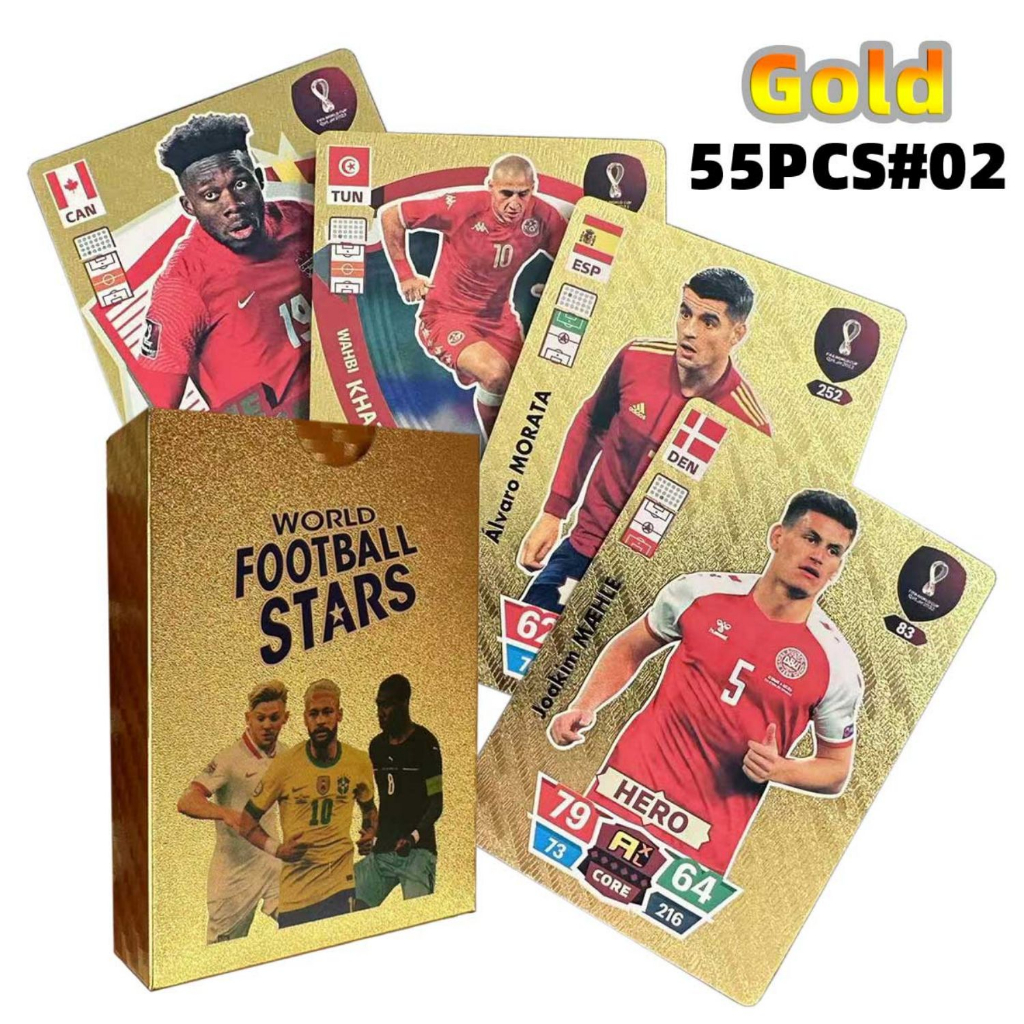55pcs Bola Sepak Football Card Soccer Player Fan Game Collection Card ...