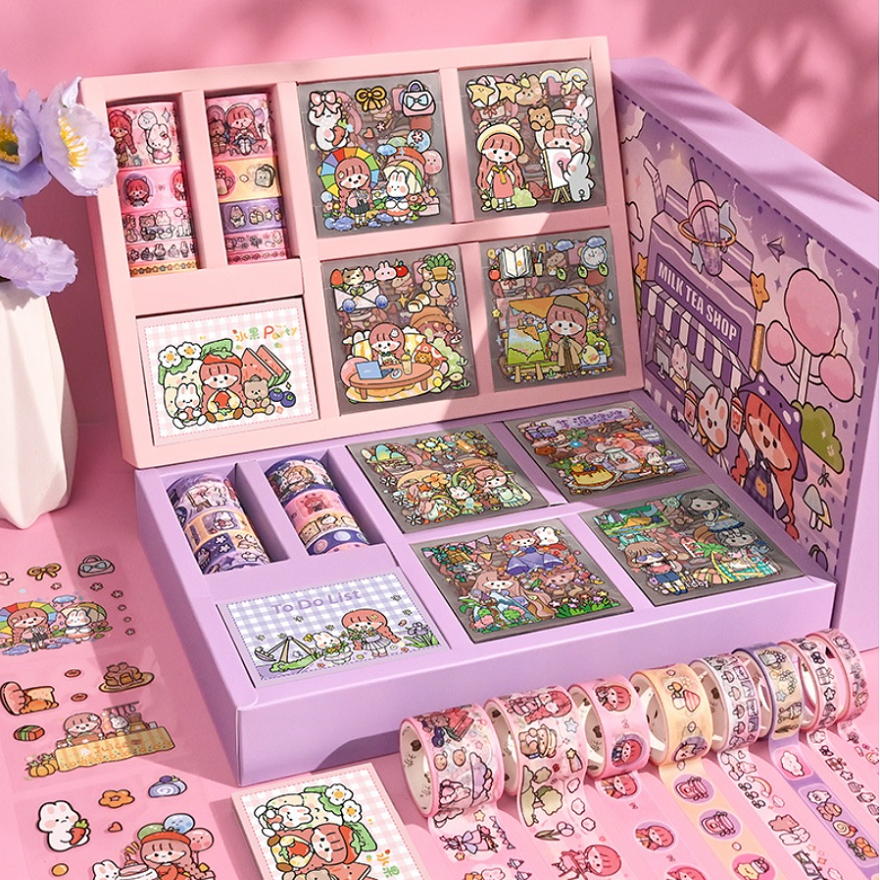185PCS Cartoon Journal Stickers 100 Hand Account Stickers 75 Notes Gift ...