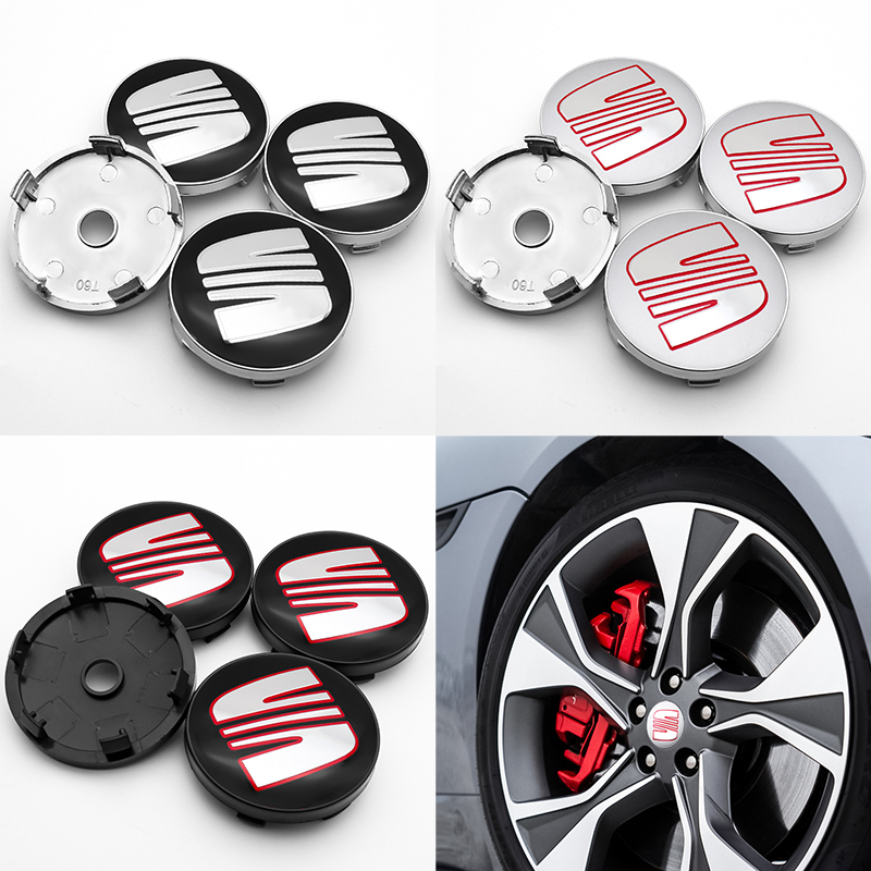 4pcs 60mm Emblems Car Wheel Center Cap Covers Hubcaps Car Rims For SEAT ...