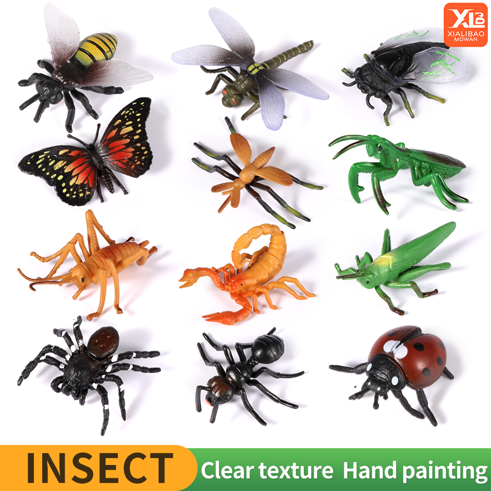 New Wild Mini Insect Animals Model Set Butterfly Scorpion Mantis Cicada ...