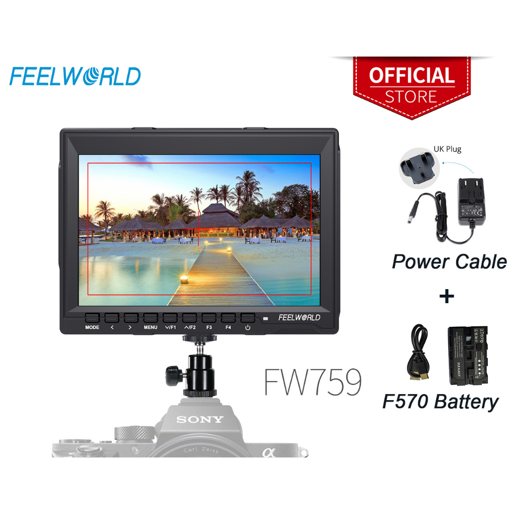 FEELWORLD FW759 7 Inch DSLR Camera Field Monitor HD Video Assist Slim ...