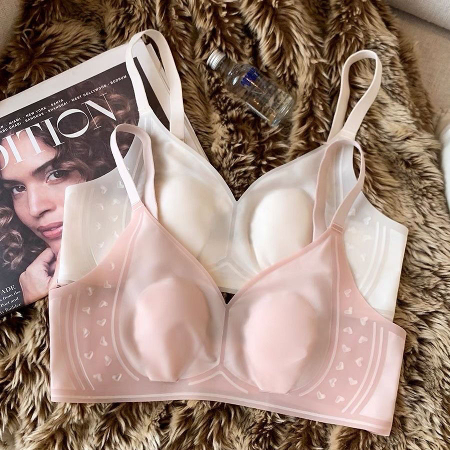 Cool sensation scarless ultra-thin latex underwear women large breasts show small no steel ring ...