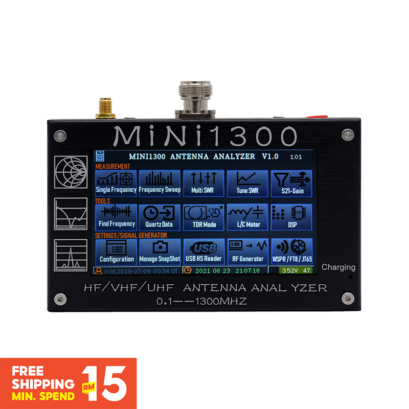 ⭐⭐⭐Original Mini1300 0.1-1300MHz HF VHF UHF Antenna Analyzer Vector ...