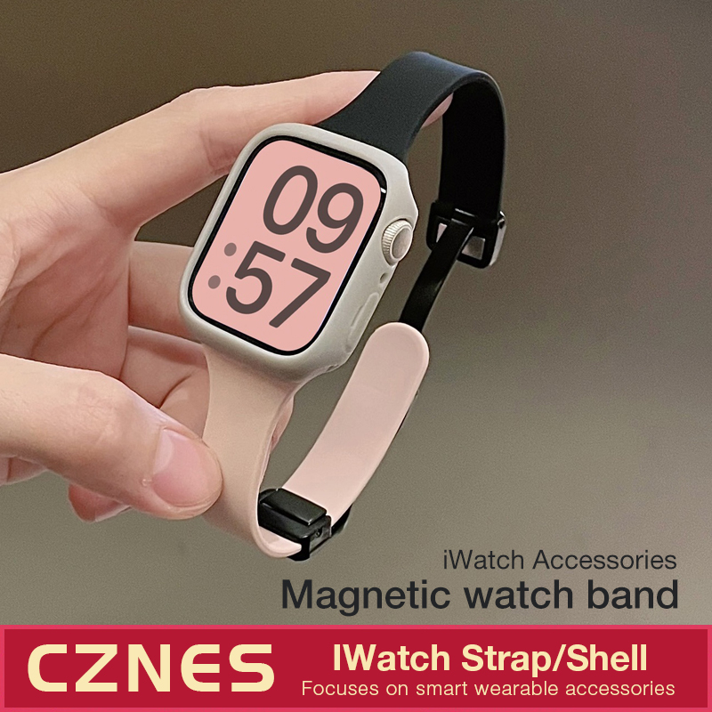 [Ready Stock] iwatch Color Matching Small Waist Magnetic Strap SE/S9/S8 ...