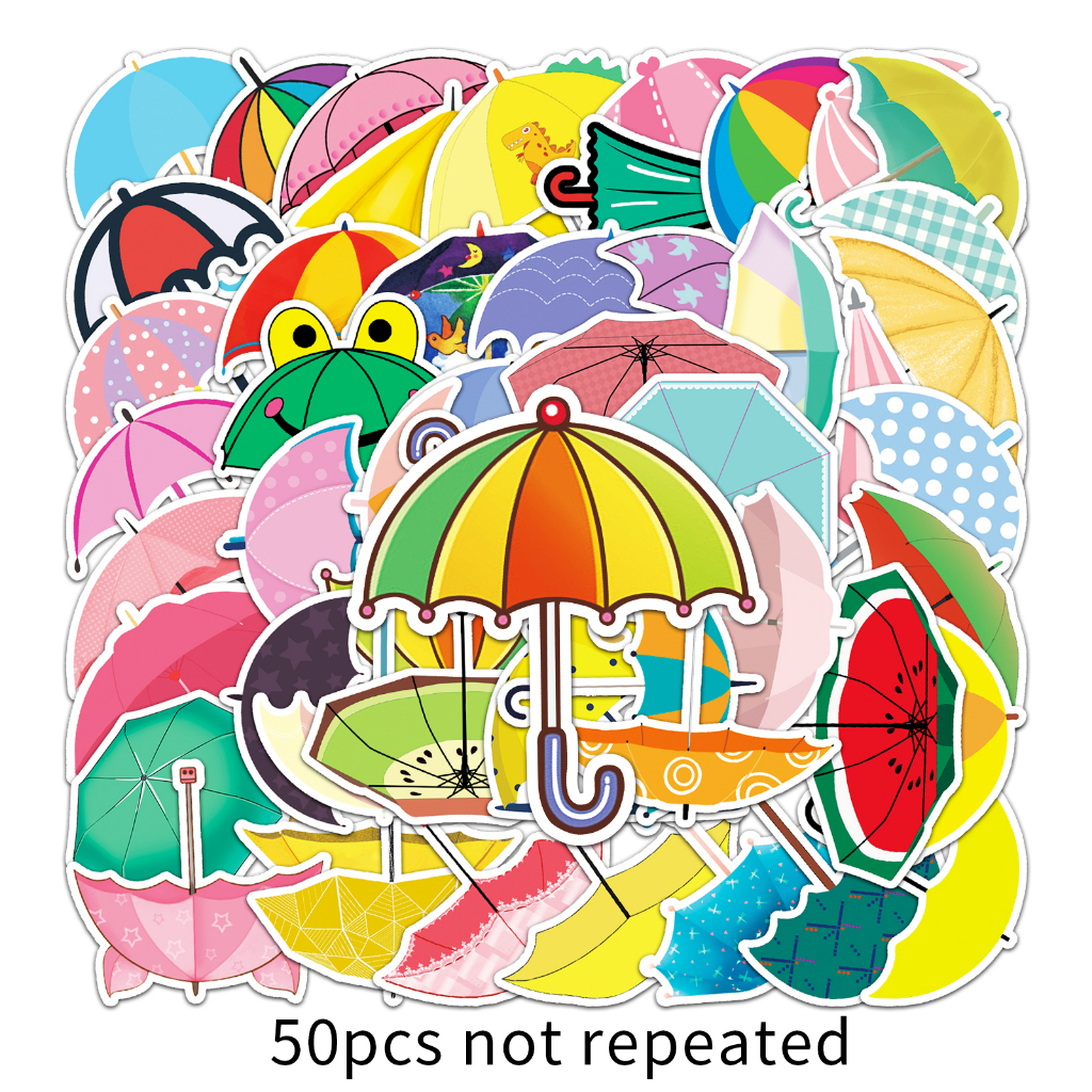50 Piece Funny Umbrella Stickers Waterproof DIY For Phones Laptop Car ...