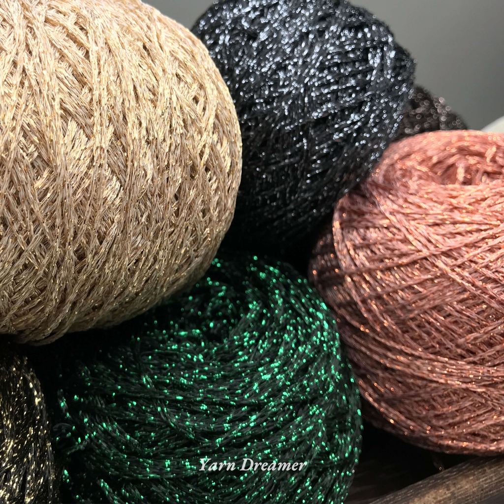 Benang kait 32 Colors Glitter Yarn Wool Yarn Knitting Yarn DIY Crochet ...