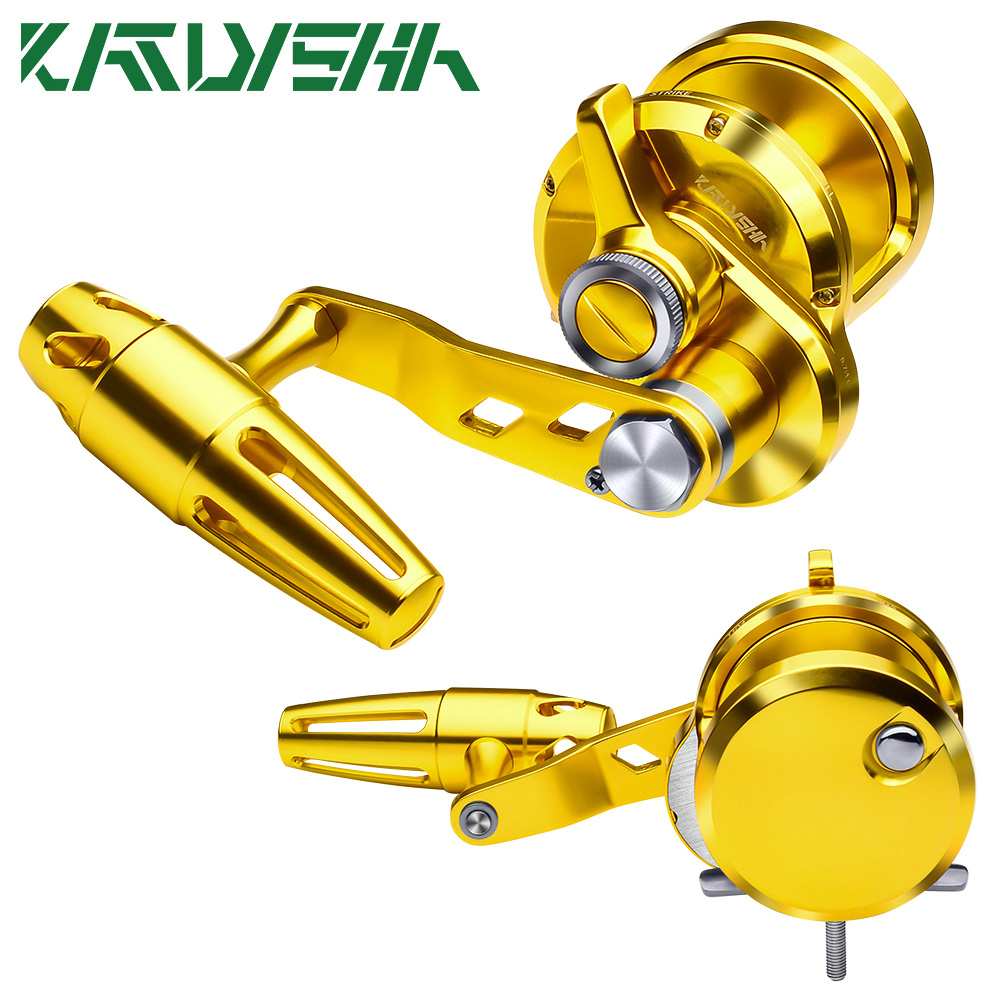 KATYUSHA 5.7:1 Trolling Reel 40LB Max Drag CNC Machined Aluminum ...