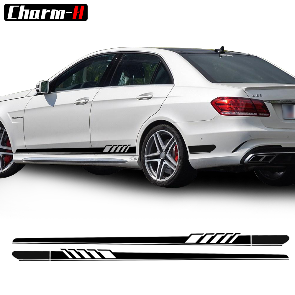 Edition 1 Door Side Skirt Racing Stripes Decal Stickers for Mercedes ...