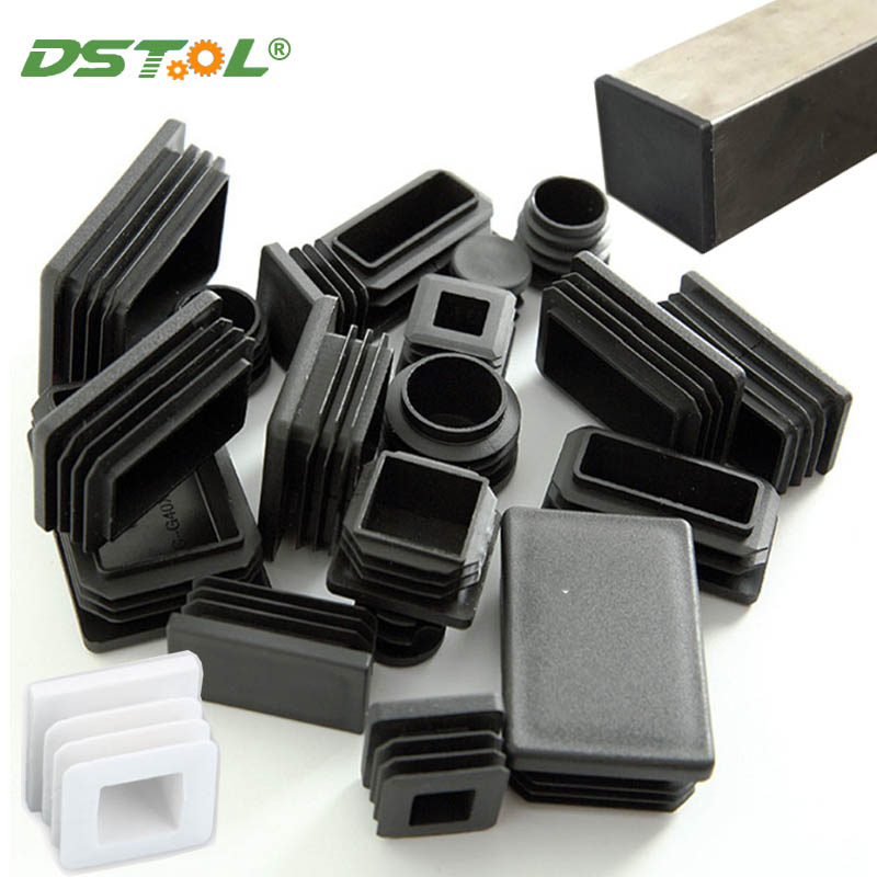 4Pcs Plastic Square Tubing End Cap Black Pipe Tube Cap Durable Black ...