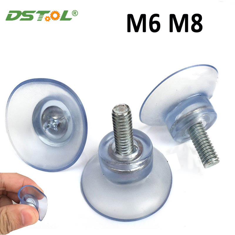 M6 M8 Screw PVC Suction Cup Wall Hook Sucker Transparent Rubber Clear ...