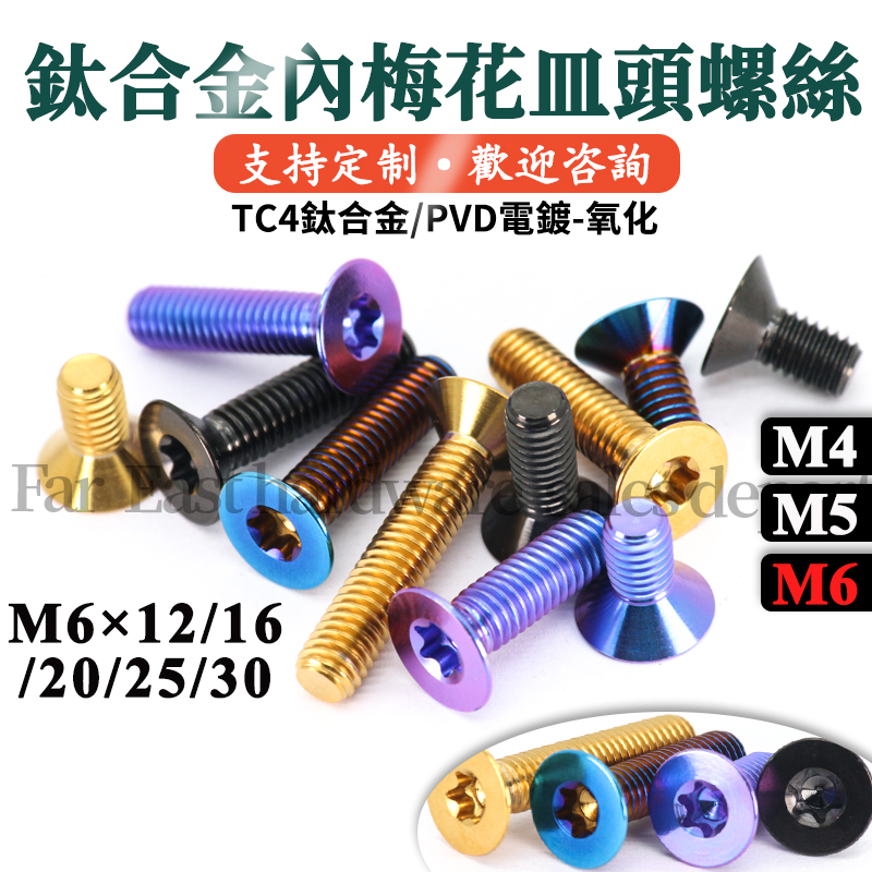 Tc4 Screw Titanium BOLT Flat Head Internal Torx Screw Screw Countersunk ...