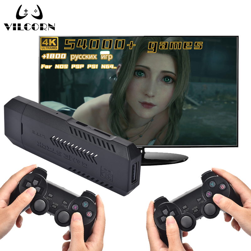 Video Game Console TV HD Game Stick 4K 256GB 50000 Retro Portable ...