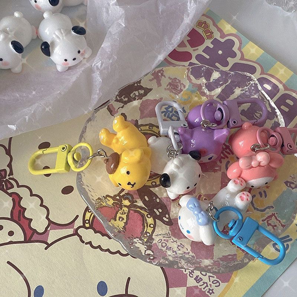 XJ- Cute Kawaii Plushie Key Ring Sanrio Kuromi Melody Cinnamoroll Plush ...