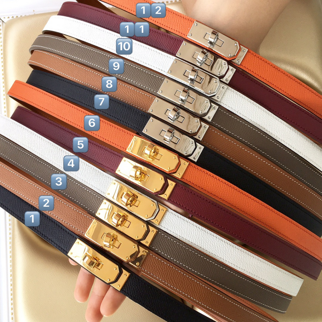 New KELLY Women's Leather Belt, KELLY Buckle Belt, Adjustable Length ...