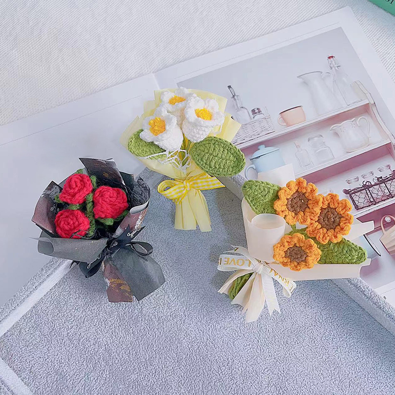 Artificial Mini Flowers Bouquet Sunflower Rose Mother's Day Valentine's ...