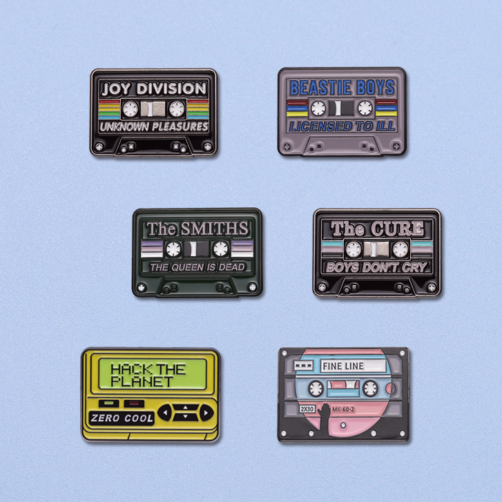 Vintage Tape Enamel Pins Song Pop Music Brooch Cassette Tape Pin Lapel ...