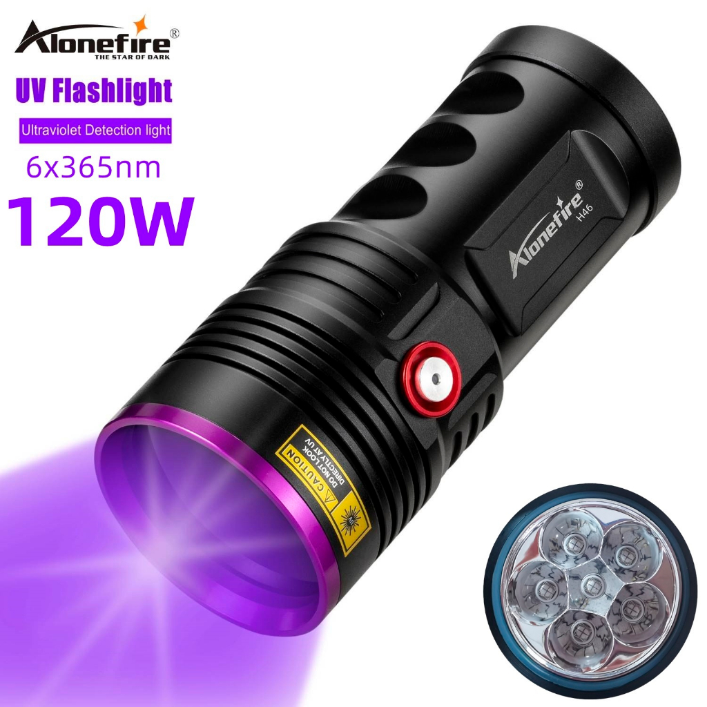 Alonefire H46 365NM 120W High Power UV Flashlight Black Light Pet Urine ...