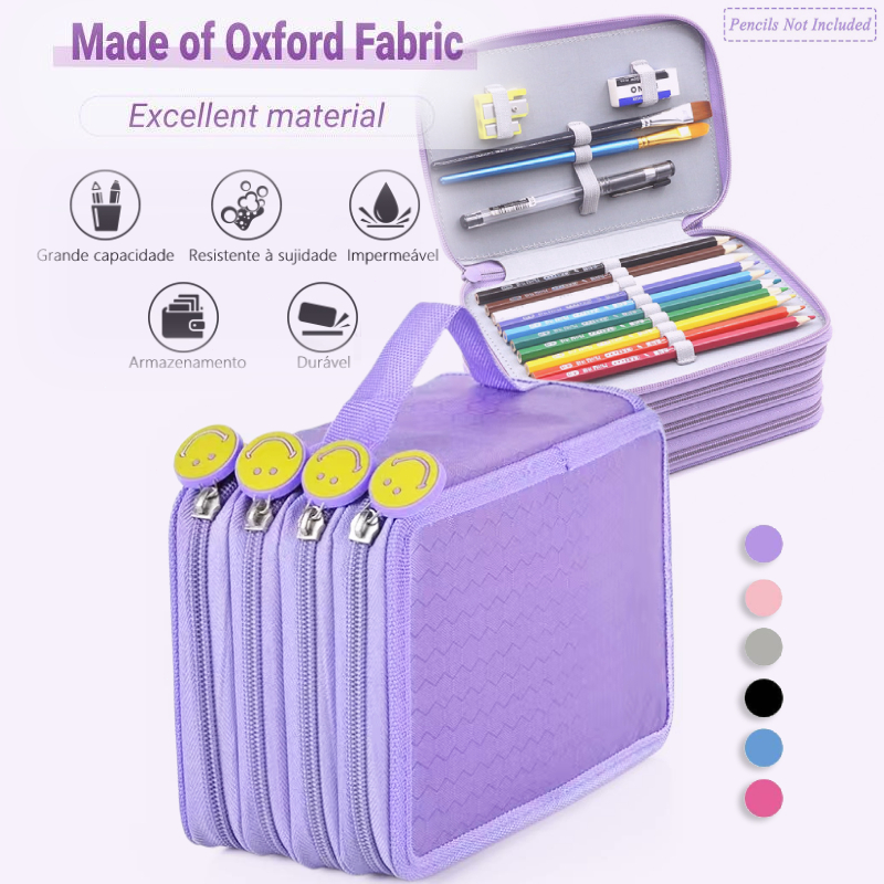 Larger Capacity 4 Layers 72 slots Color Art Pencil Case Stationery ...