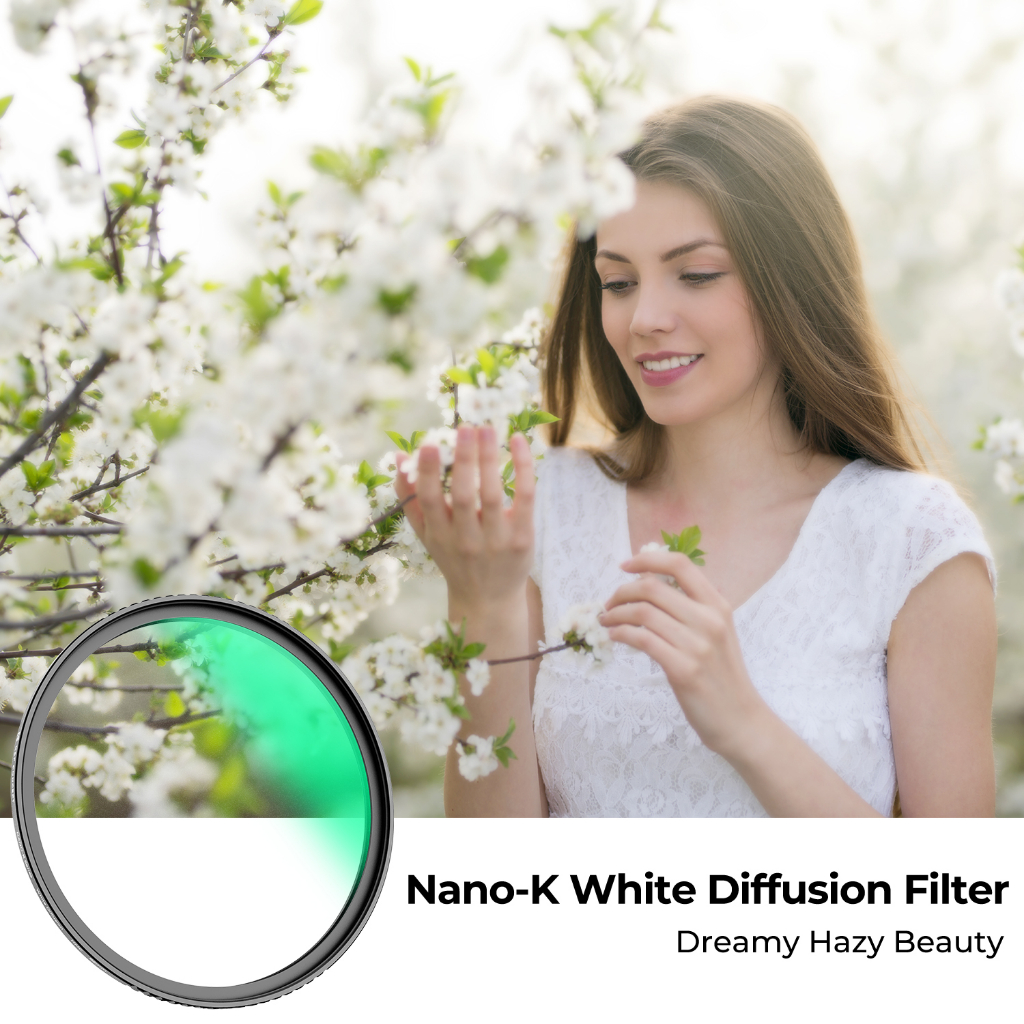 K&F Concept White Pro Mist Filter Cinematic Effect Filter with 18 Multi ...