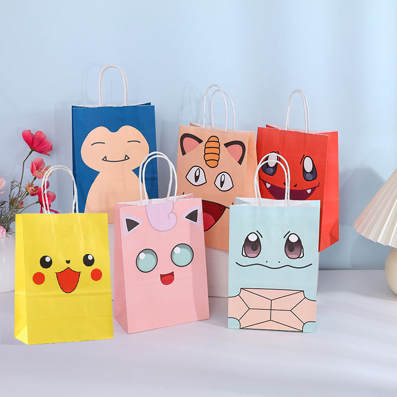 Anime Pokemon Go Paper Bags Kids Gift Cookies Candy Packaging Bags ...