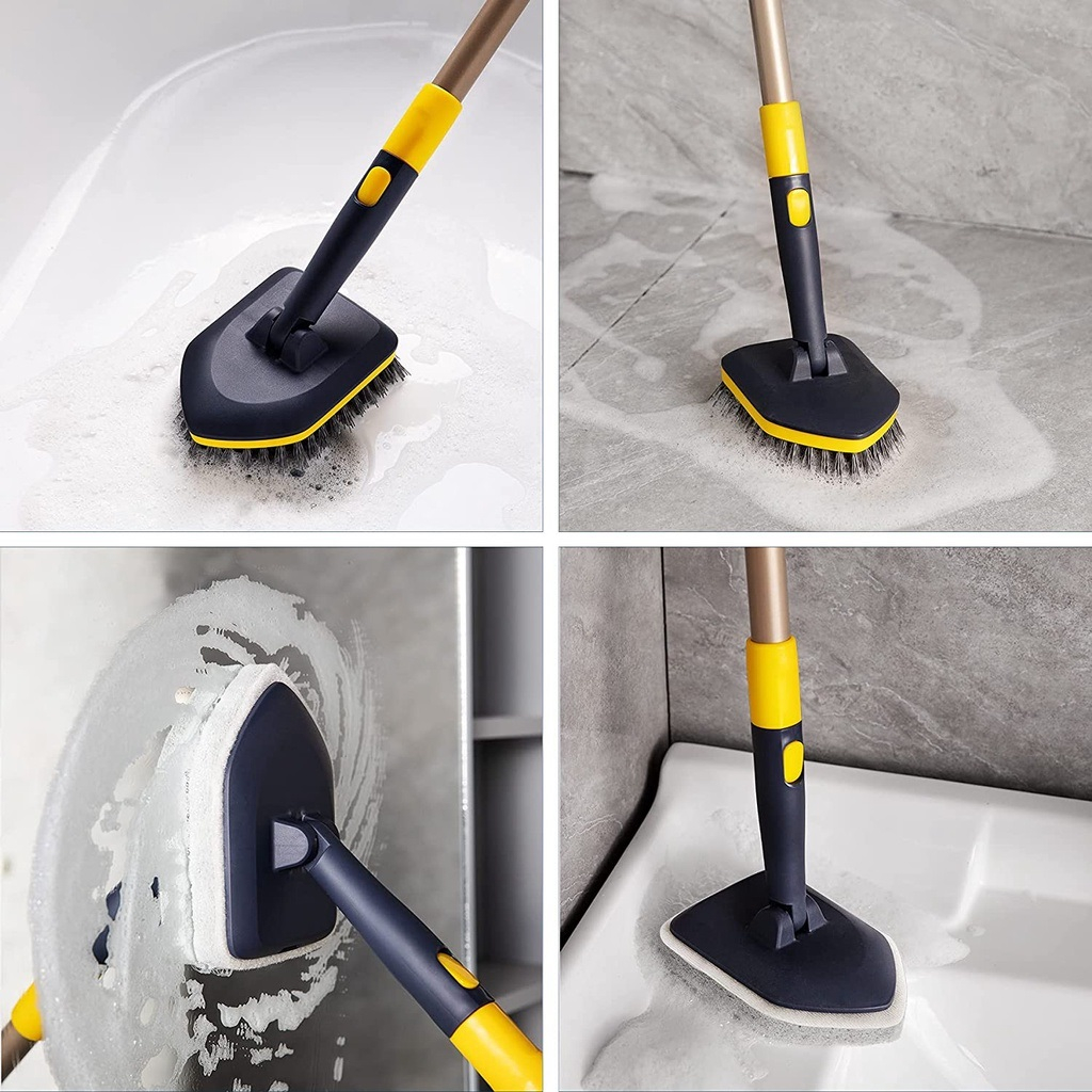 BOOMJOY 2 In 1 Adjustable Telescopic Pole Tub Tile Scrubber Brush ...