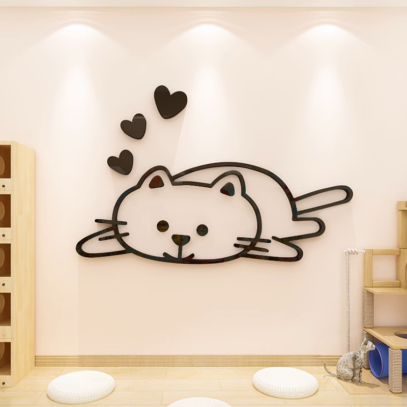 Pet store wallpaper d three-dimensional acrylic sticker animal clinic ...