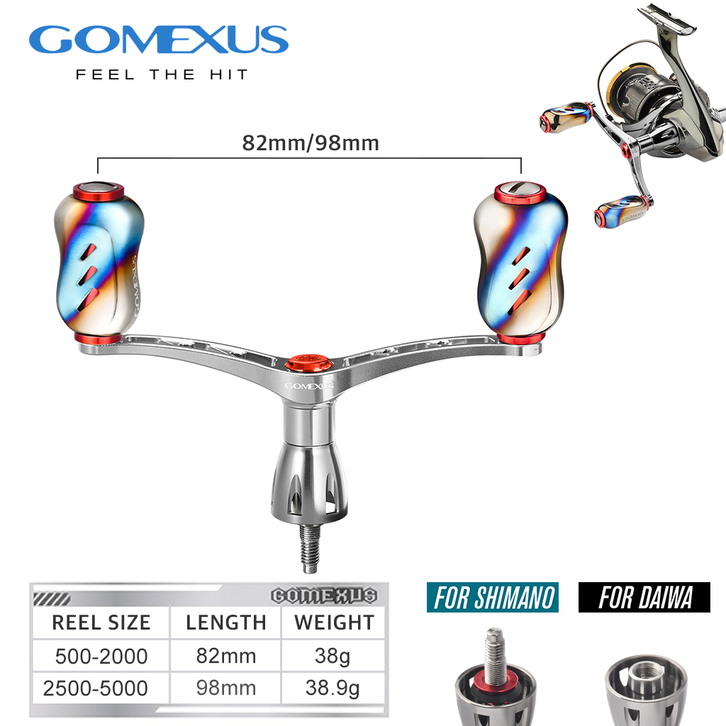 【Gomexus Galaxy】Reel Handle With Titanium Knob 82-98mm | Shimano stella ...