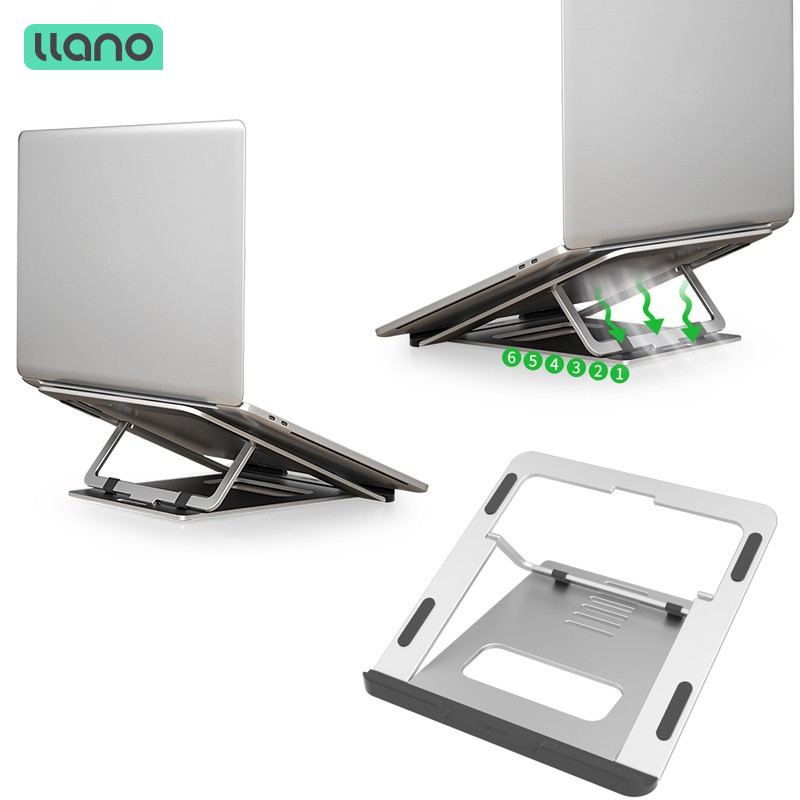 llano Laptop Stand Aluminum Portable Adjustable Foldable Travel Laptop ...