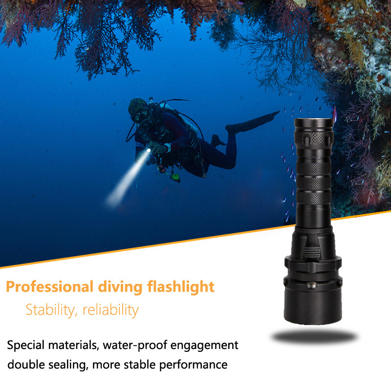 Scuba Diving Flashlight Dive Torch 1200Lumen IPX8 Waterproof Underwater ...