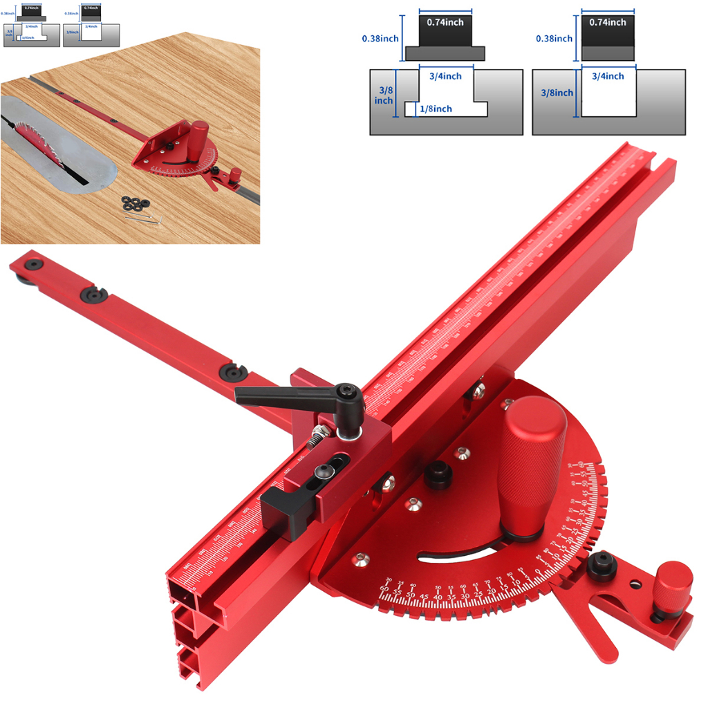 Miter Gauge&400MM Fence With Track Stop Sawing Assembly Angle Ruler for ...