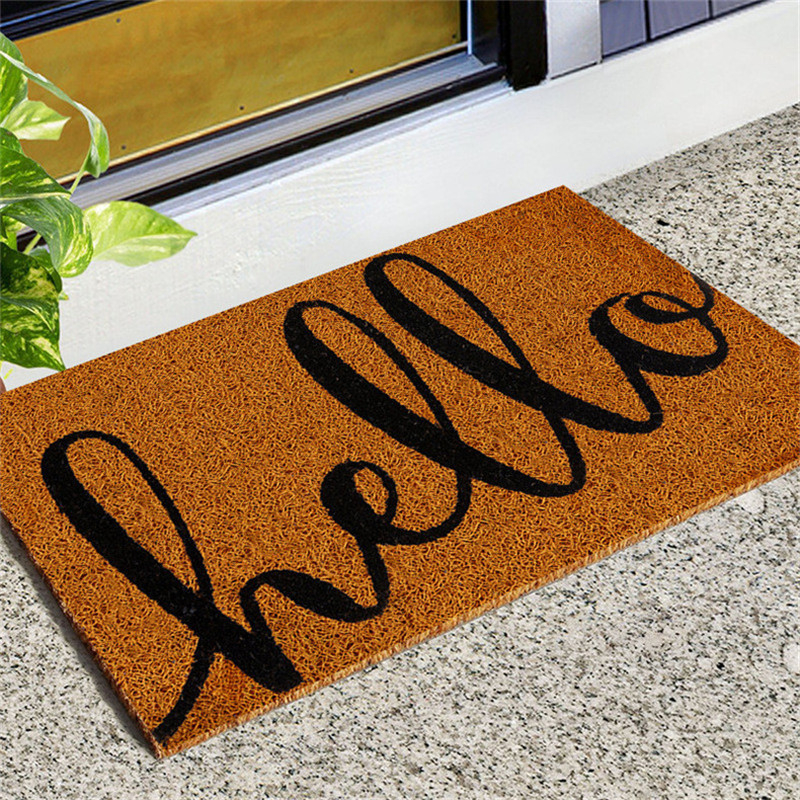 PVC Silk Loop Hello Welcome Scrape Door Mats Living Room Bath Kitchen ...