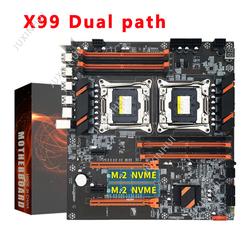 X99 Motherboard Dual CPU M.2 LGA 2011 V3 E-ATX USB3.0 SATA3 8 DIMM DDR4 ...