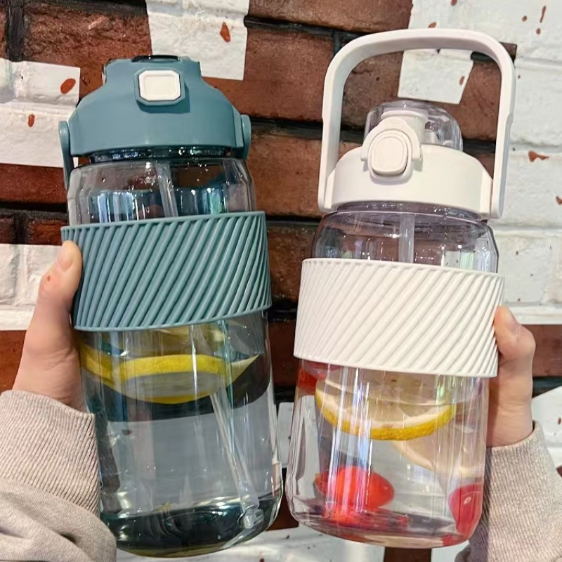 【OUWO】1500ML/2000ml Water Bottle With Straw Sports Drinking Bottle ...