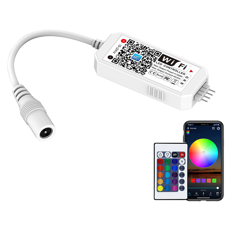 Wifi LED Controller 12V 24V RGB 2.4G Android IOS APP for 5050 2835 COB ...