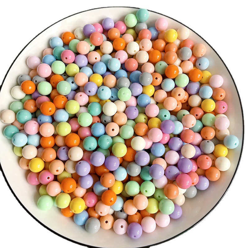 200pcs multi color 12mm beads DIY beads solid color acrylic beads DIY ...