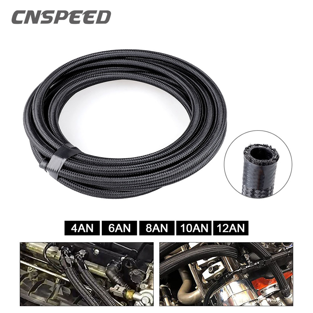 1M 3M 5M Racing Oil Fuel Pipe Hose AN6 AN8 AN10 Oil Gas Cooler Hose Line Tube Nylon Stainless ...