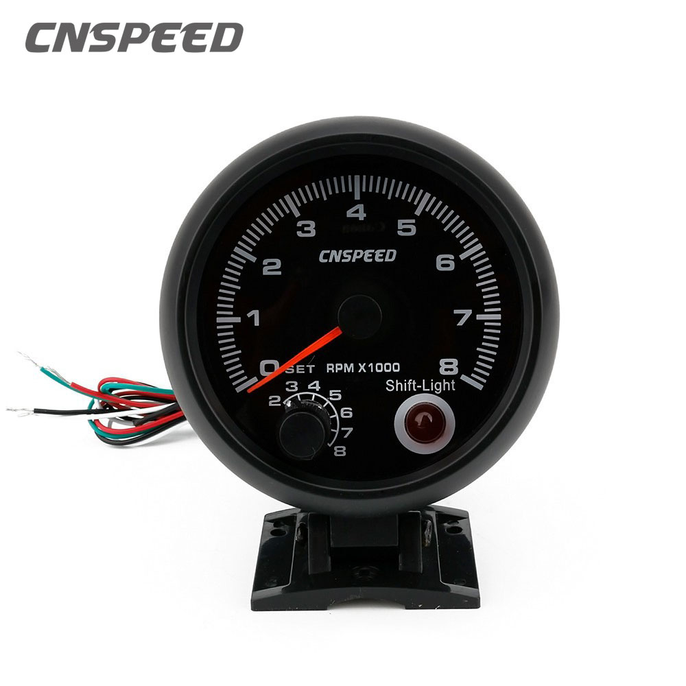 85mm Car RPM Meter Tachometer Gauge 7 Color 0-8000 RPM Gauge With Shift ...