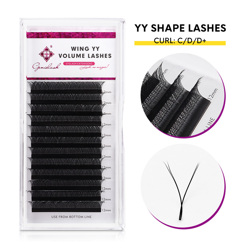 Genielash Y Shape Eyelash Extensions Natural Soft 0.07 Thickness Double ...