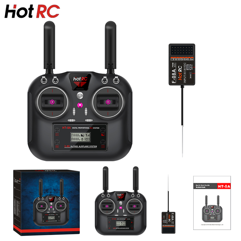 Hotrc Hot RC HT-8A HT8A 4.5-9V 2.4Ghz 8CH PWM FHSS Transmitter Remote ...